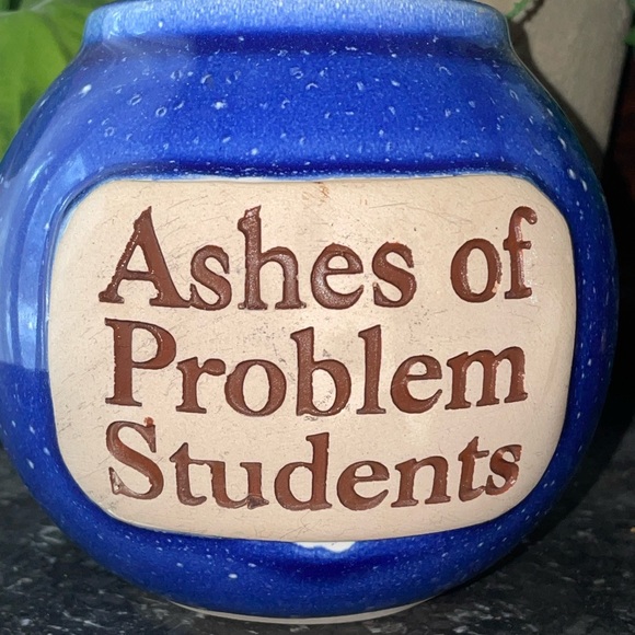 Accents | Teachers Pottery Ashes Of Problem Students Blue Ceramic Jar ...